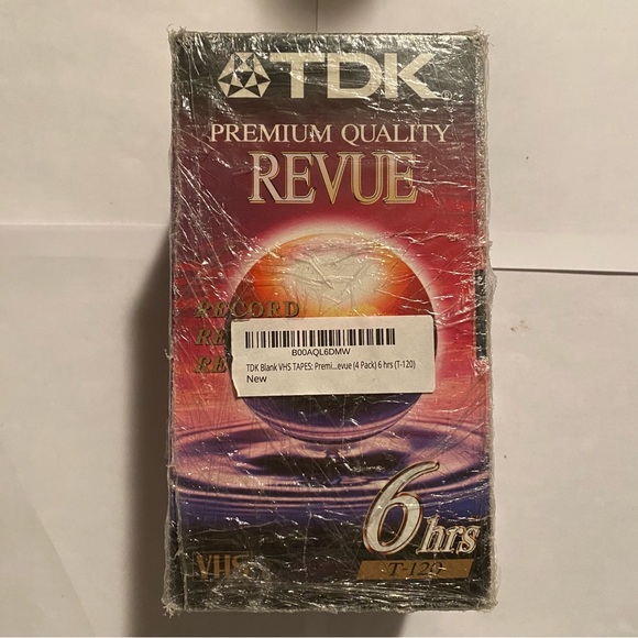 TDK | Media | Tdk Blank Vhs Tapes Premium Quality Revue T2 6hours 4 Pack | Poshmark